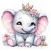 15 PNG Baby Elephant Princess, Royal Girl Crown Clipart - Etsy