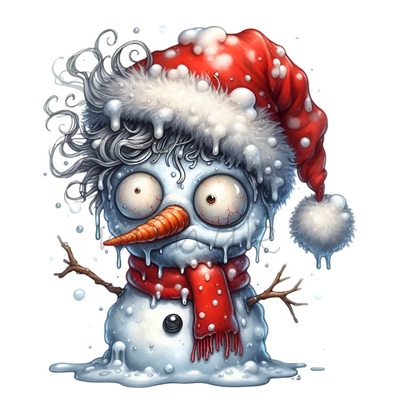 12 PNG Melting Snowman Santa Hat Freezing Winter Clipart - Etsy