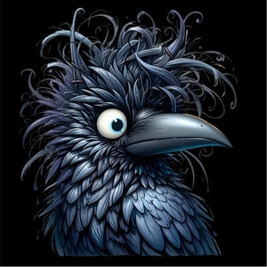 Raven Bird Funny Comics 12 PNG Cartoon Illustration Clipart - Etsy