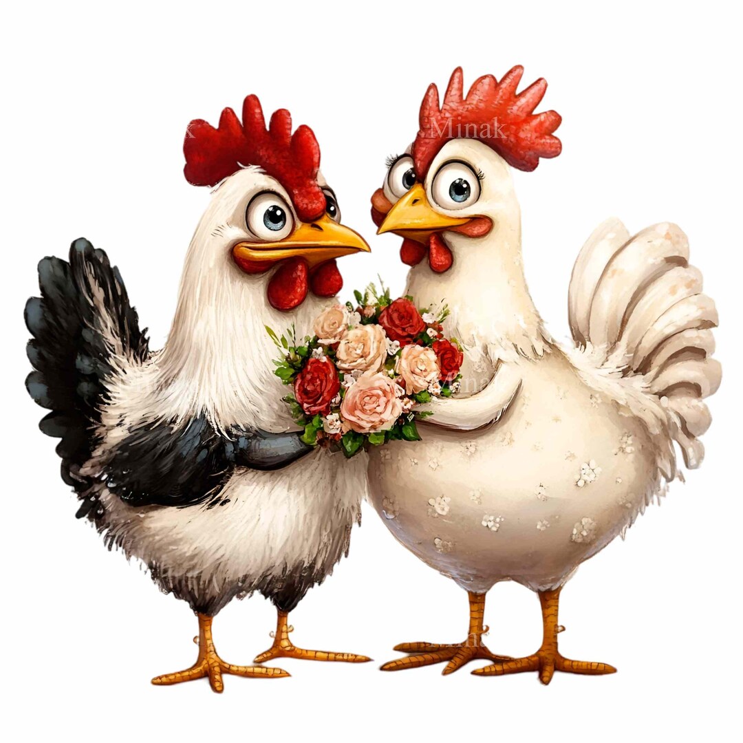 16 PNG Wedding Chicken PNG Clipart, Bride and Groom Chickens With ...