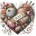10 Craft Yarn Heart PNG Clipart Vintage Style Yarn With Pearls and ...