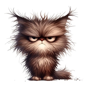 Grumpy Cat Clipart PNG, 15 Funny and Adorable Fluffy Cat, Perfect for ...