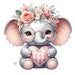 15 PNG Elephant Clipart PNG – Baby Girl Elephant With Glasses and ...