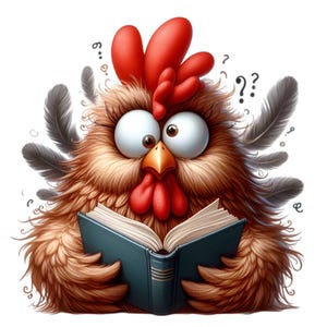 Funny Chicken Reading a Book PNG Clipart | 10 Quirky Feathered Friend ...