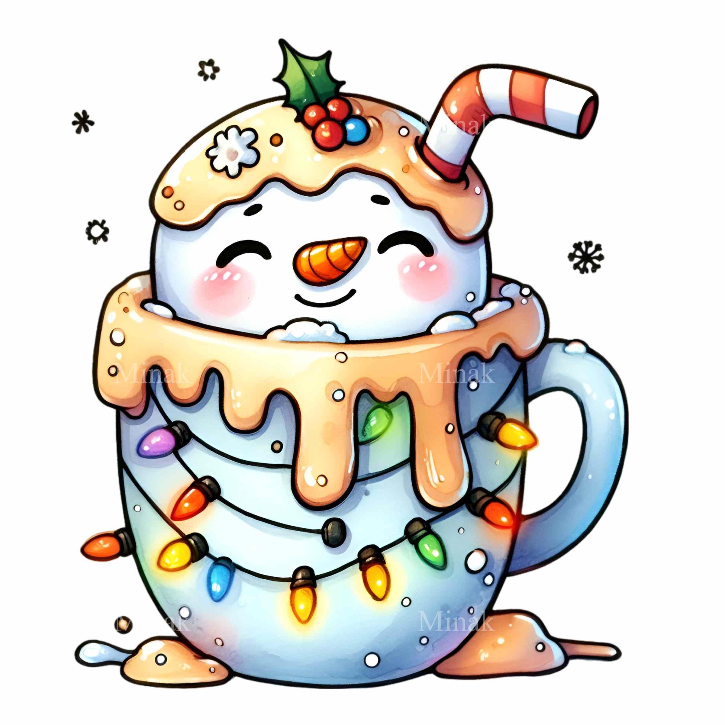 19 PNG Snowman in Cocoa Mug Clipart – Cute Christmas Hot Drink PNG ...