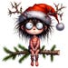 Funny Christmas Elf Clipart, 15 Sad Elf in Santa Hat, Holiday Cartoon ...