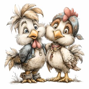 16 PNG Cute Chicken Clipart – Farm Chicks PNG for Sublimation, Stickers ...