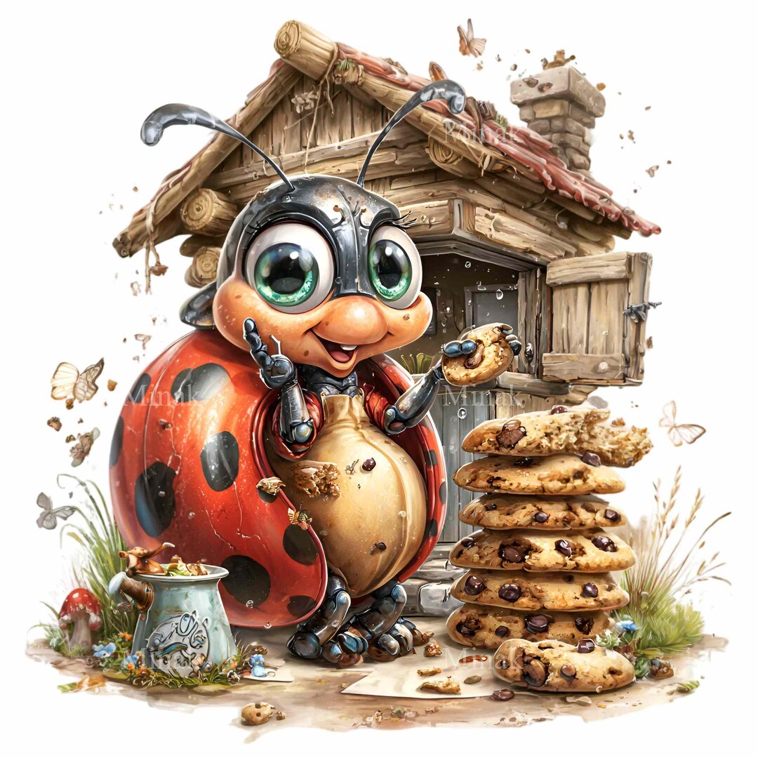 16 PNG Ladybug Baker Clipart – Insect With Cookies for Kitchen Art ...