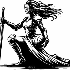 5 SVG Warrior Woman SVG Cut File | Female Knight Basketball Silhouette ...