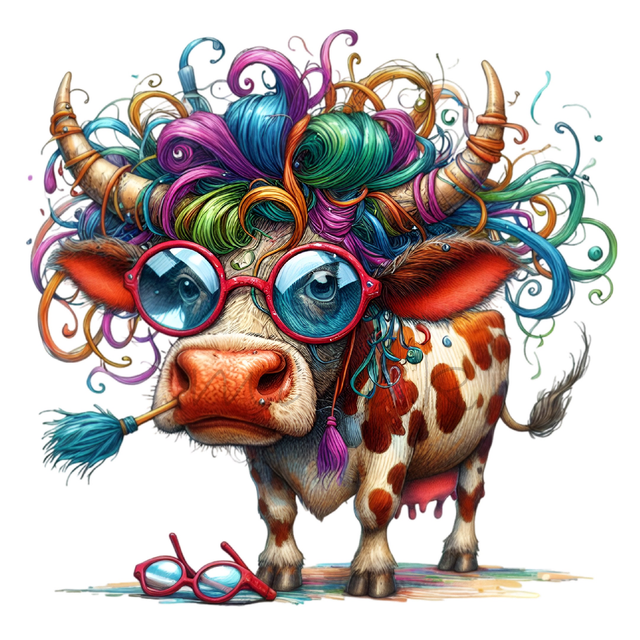 Comics Cow Funny Farm Animal Colorful Cartoon Clipart 14 PNG ...