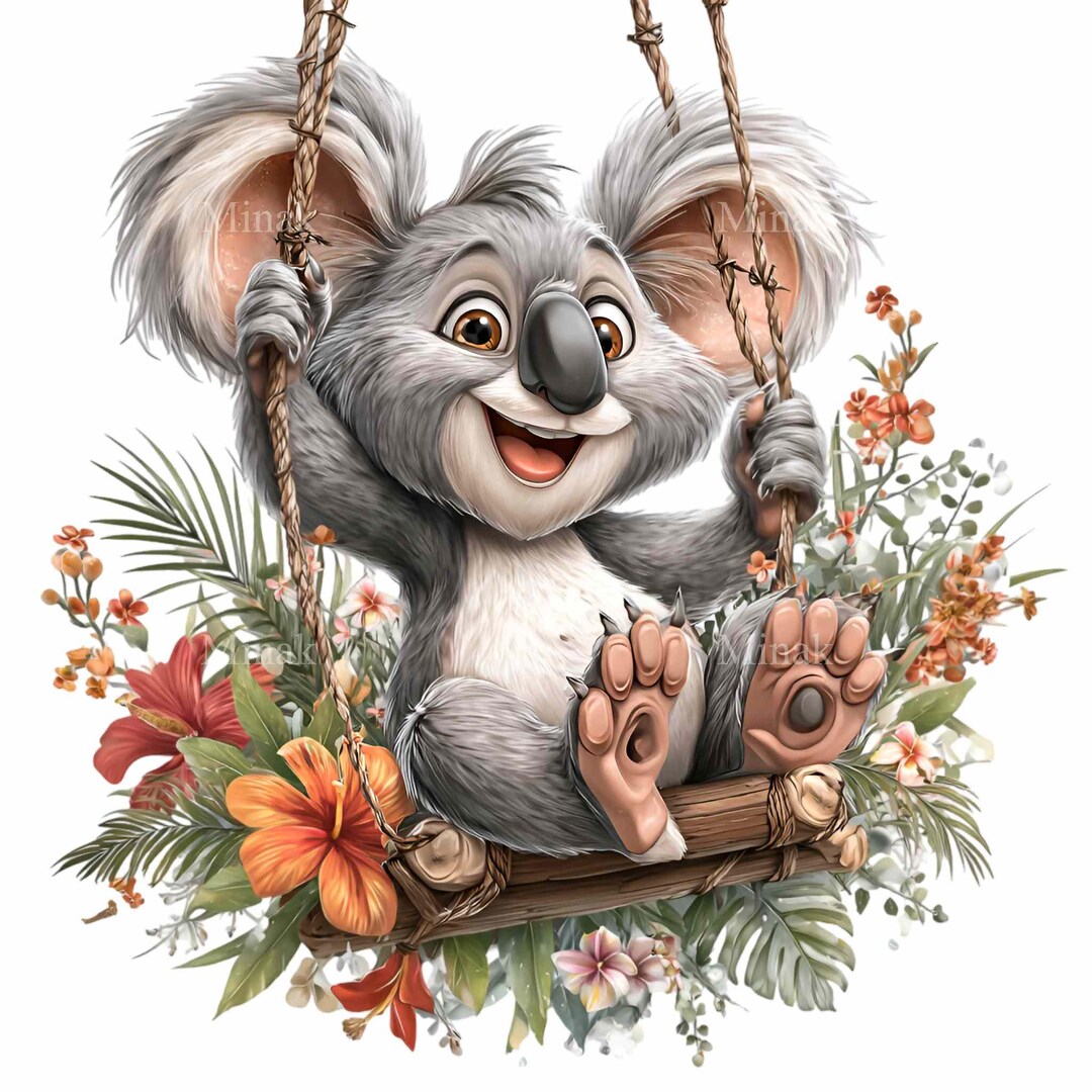 14 PNG Koala Swing Clipart – Cute Koala PNG – Cartoon Animal Art With ...