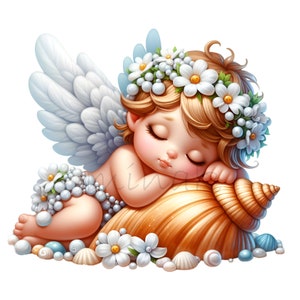 Sleep Clipart, Angel Clip Art, 12 PNG Fairy Pastel Color Sleeping Clip ...