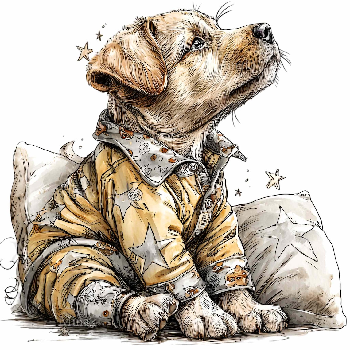 15 PNG Sleepy Dog – Pajama Pup PNG – Cute Bedtime Clipart for Nursery ...