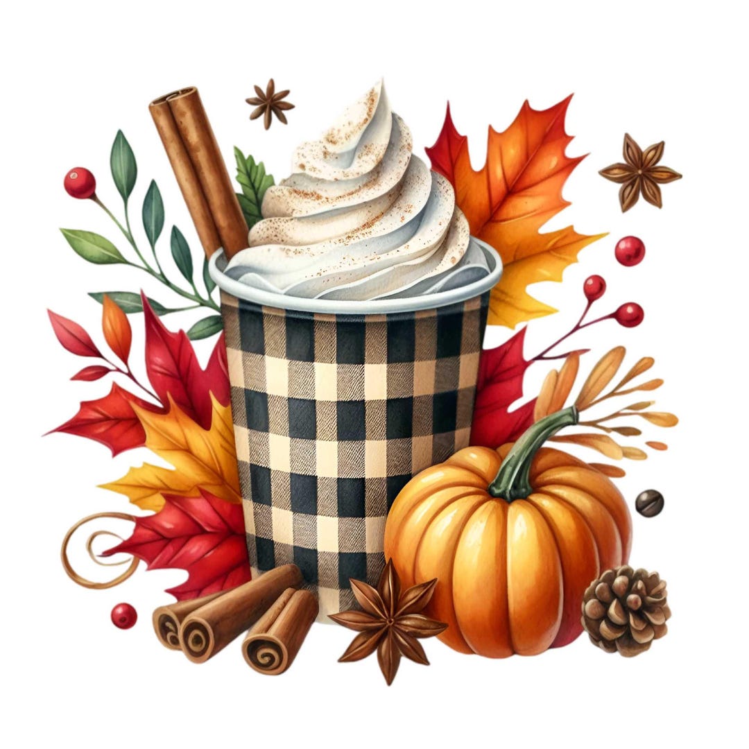 10 PNG Autumn Coffee Clipart - Pumpkin Latte PNG - Crafters, Fall ...
