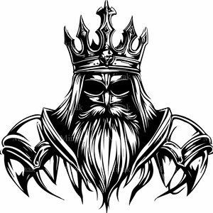 4 SVG Bearded King SVG Cut File – Medieval Ruler With Crown and Armor ...