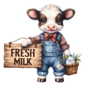 Farm Fresh Milk Clipart, Cow Clip Art, 16 PNG American Farmers Market ...
