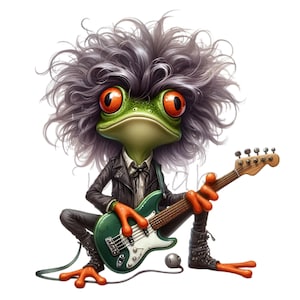 Rockstar Frog Clipart High-resolution 15 PNG Illustration of a Cool ...