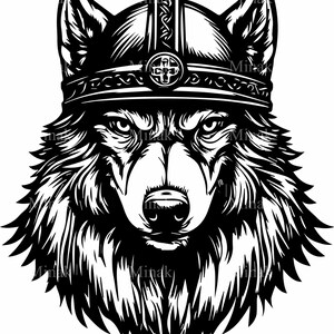 5 Fierce Viking Wolf SVG Cut File - Norse Wolf With Helmet Design for ...