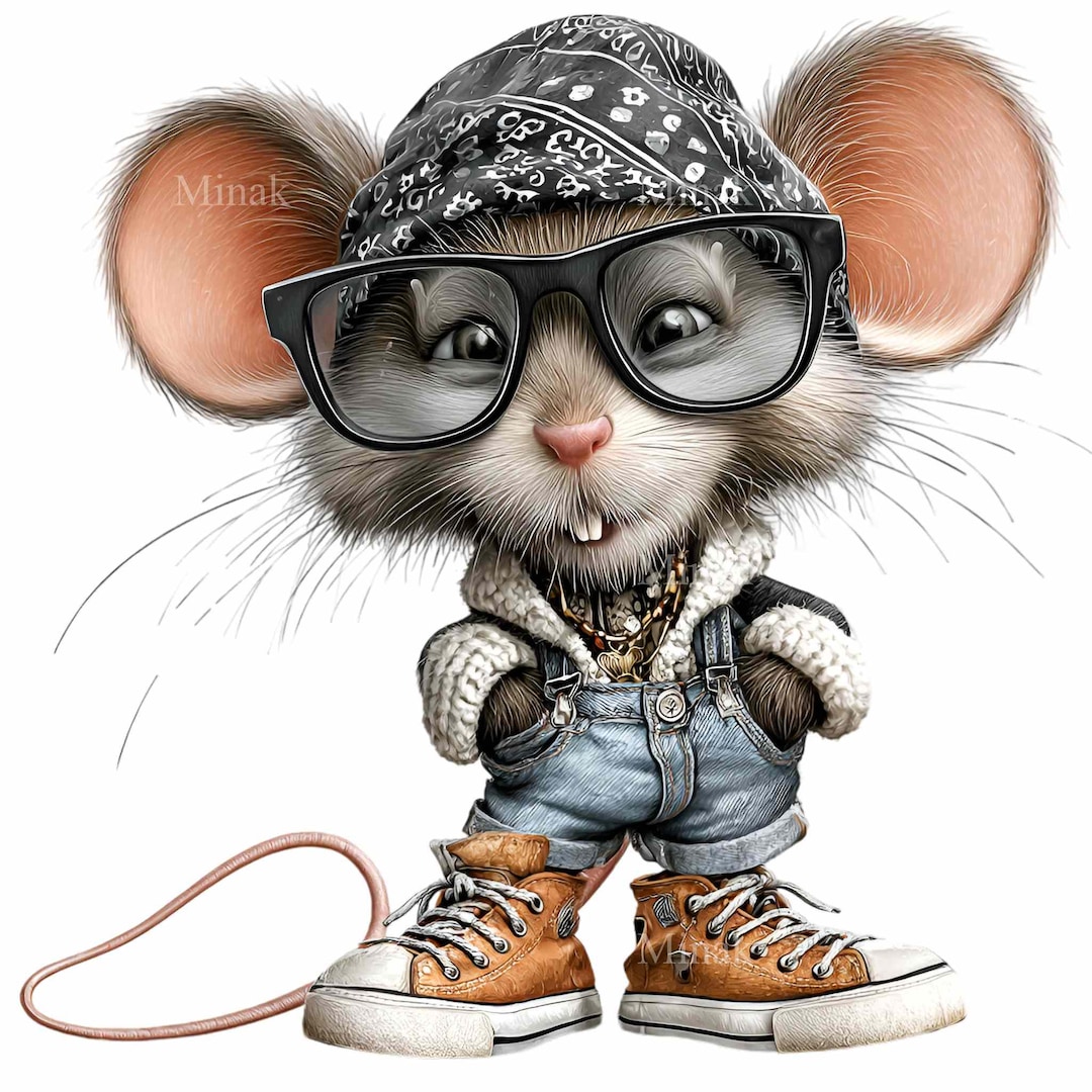 15 PNG Cool Mouse Clipart – Funny Art for Stickers, Kids Party Decor ...