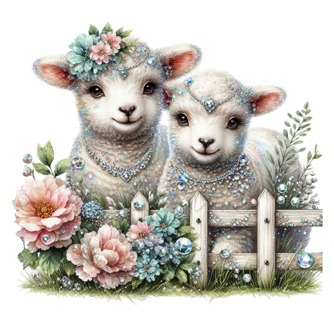 Lamb Clipart, 10 PNG Watercolor Sheep Spring Easter Card Making, Baby ...