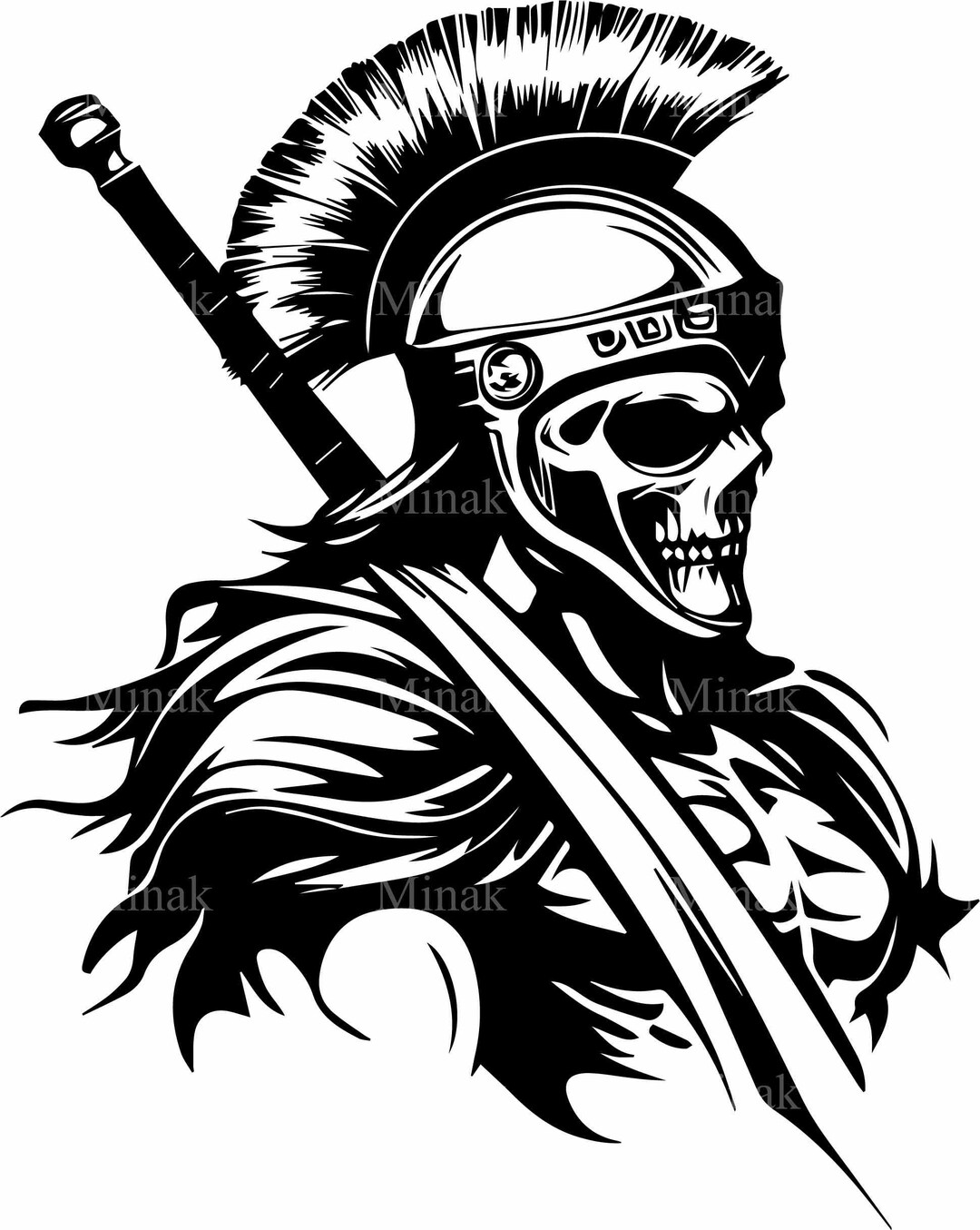 4 SVG Roman Soldier SVG, Skeleton Gladiator Cut File, Ancient Warrior ...