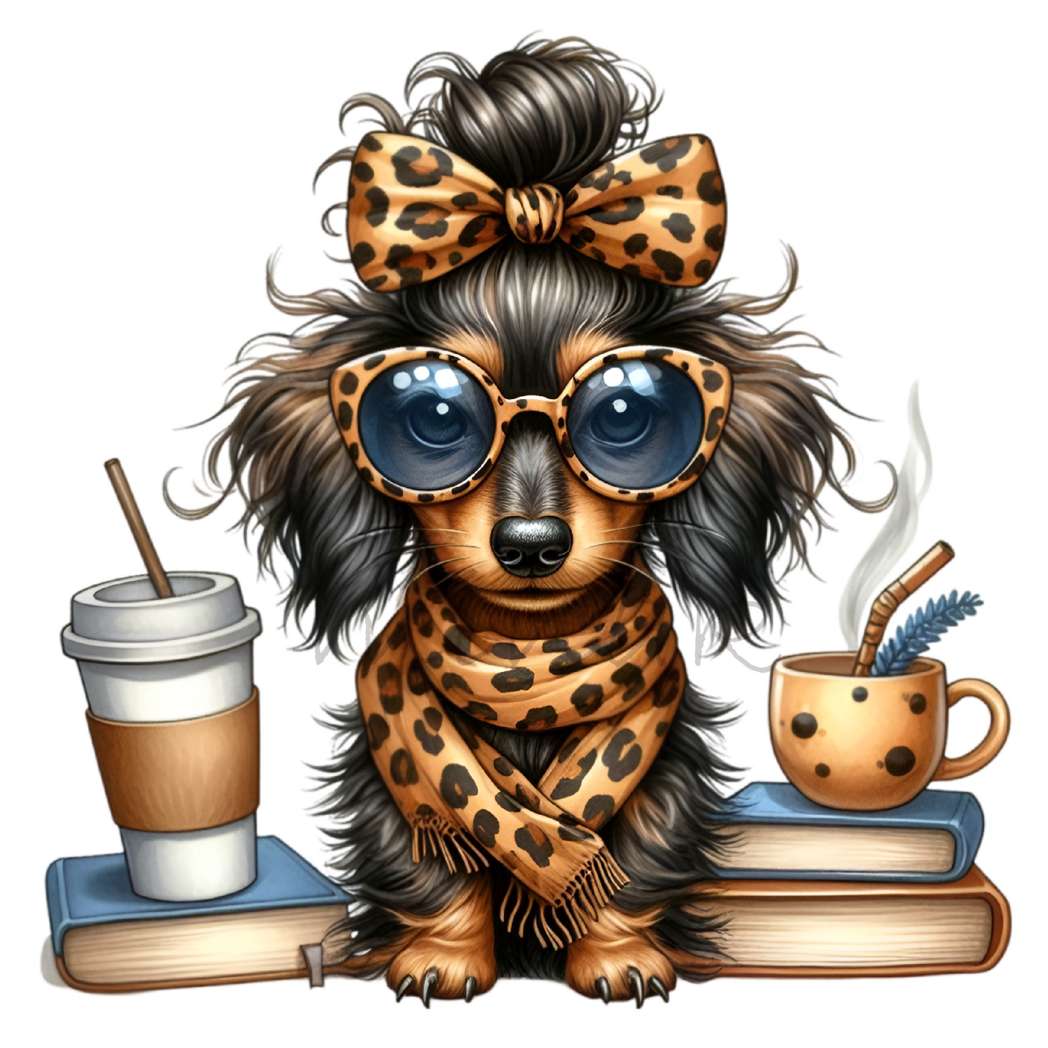 15 PNG Teacher Dachshund Clipart – Leopard Glasses Dog Illustration ...