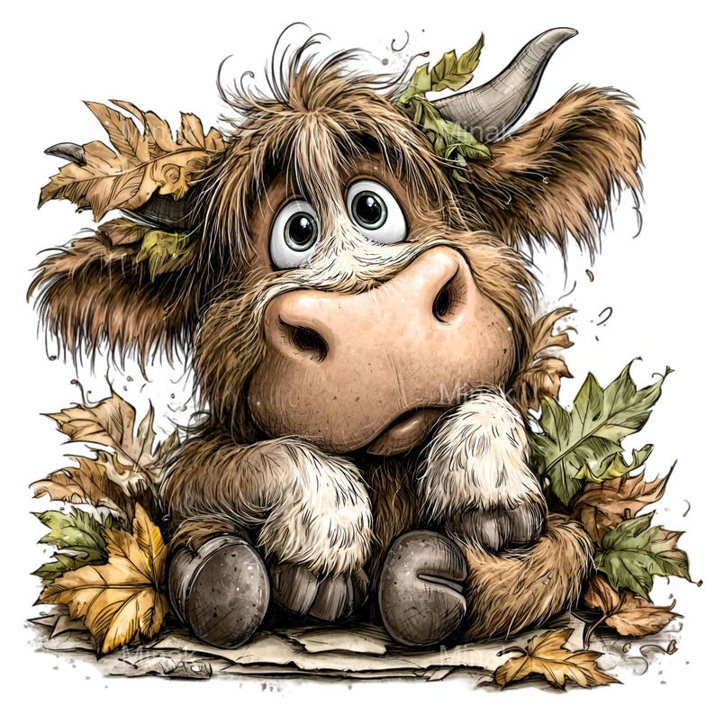 15 PNG Autumn Cow Clipart - Fall Highland Cow PNG Digital Download for ...