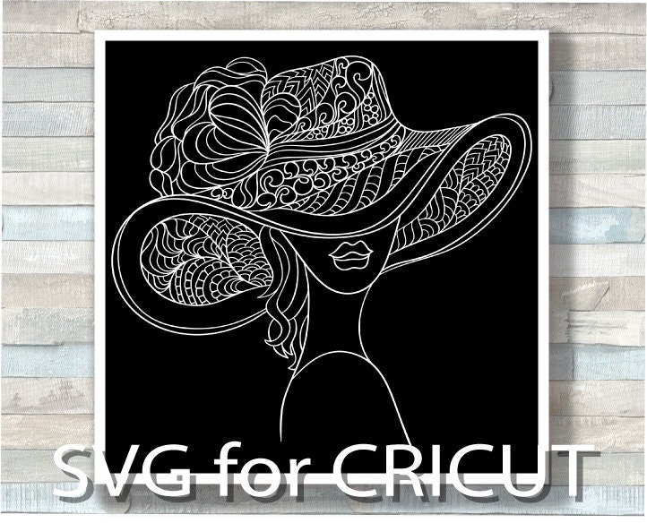 Girl Mandala Svg With Hat Mandala Girl Svg Woman Mandala | Etsy