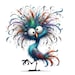 Crazy Colorful Bird Clipart 12 PNG | Hilarious Fluffy Bird Illustration ...