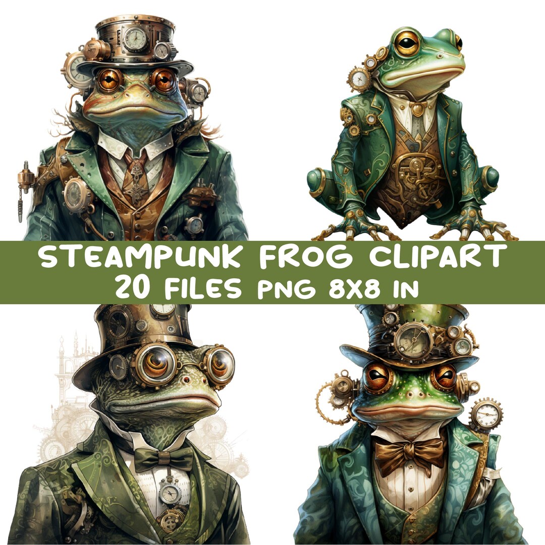 Steampunk Frosch PNG Clipart Aquarell Mechanischer Frosch Kopf ...
