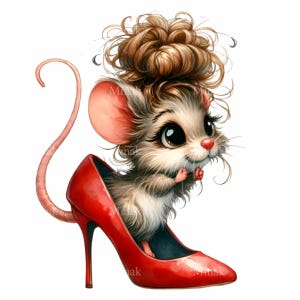 14 PNG High Heel Mouse Clipart – Cute Fashion Mouse PNG – Girly Animal ...