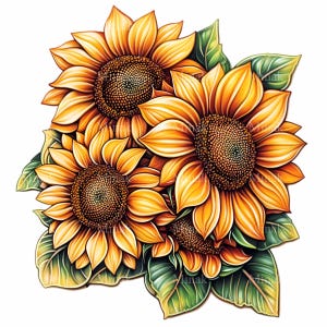 12 PNG Yellow Sunflower Floral Bouquet Clipart, Summer Garden ...