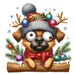 Christmas Dog With Winter Hat and Ornaments Clipart 15 Cute and Festive ...