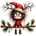 Funny Christmas Elf Clipart, 15 Sad Elf in Santa Hat, Holiday Cartoon ...