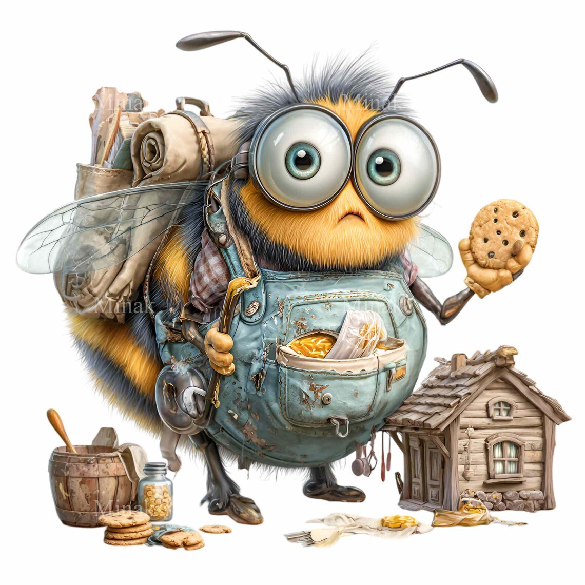 16 PNG Bee Chef Clipart, Honey Cooking Art Whimsical Insect Kitchen ...