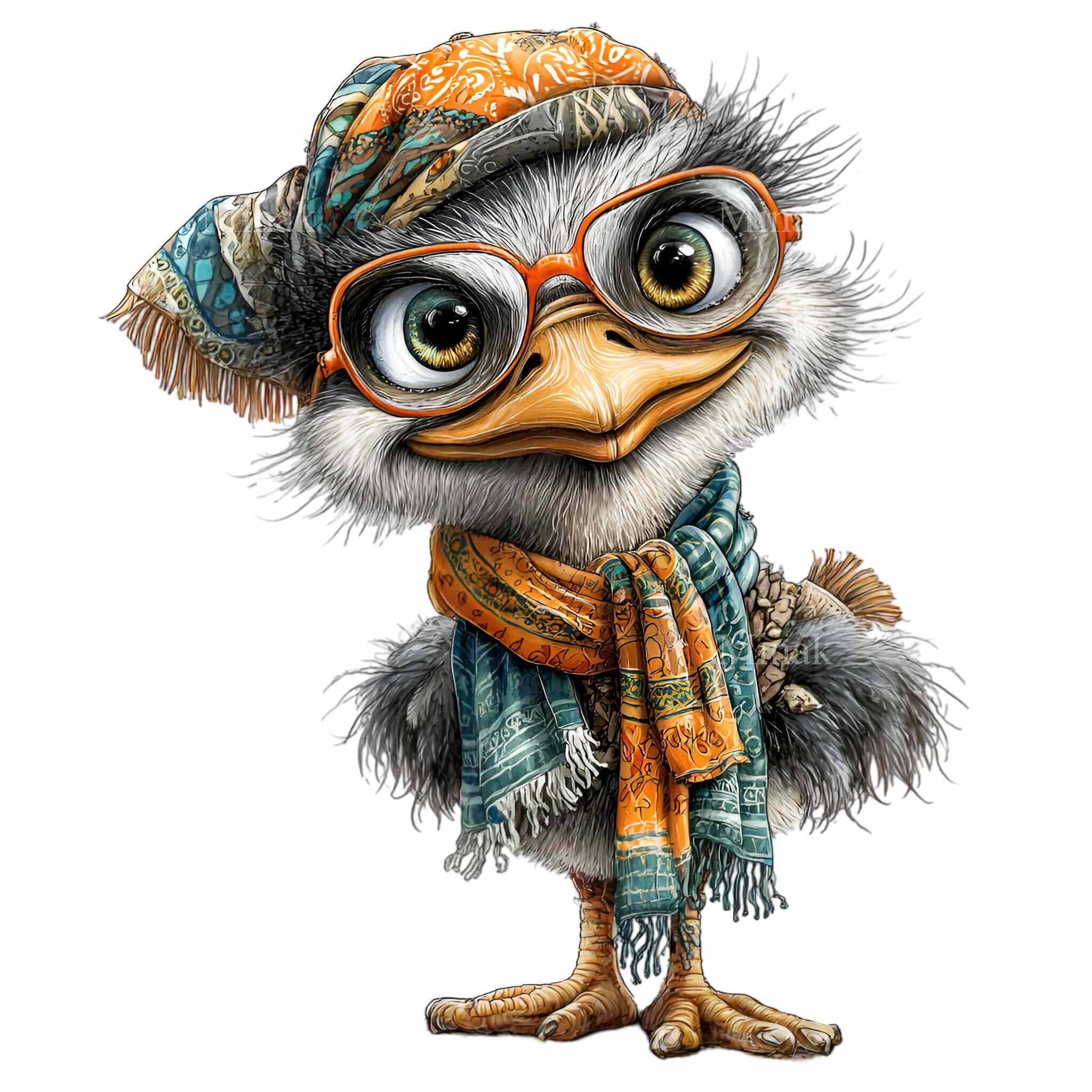 12 PNG Funny Cartoon Ostrich – Fall Bird PNG – Silly Animal With ...