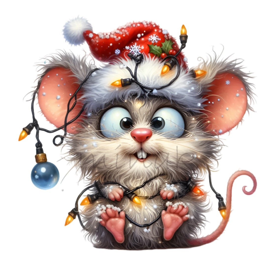 14 PNG Holiday Lights Mouse – Cute Christmas Mouse PNG Clipart – Santa ...