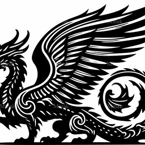 5 SVG Flying Dragon SVG Cut File | Mythical Winged Beast Clipart for ...