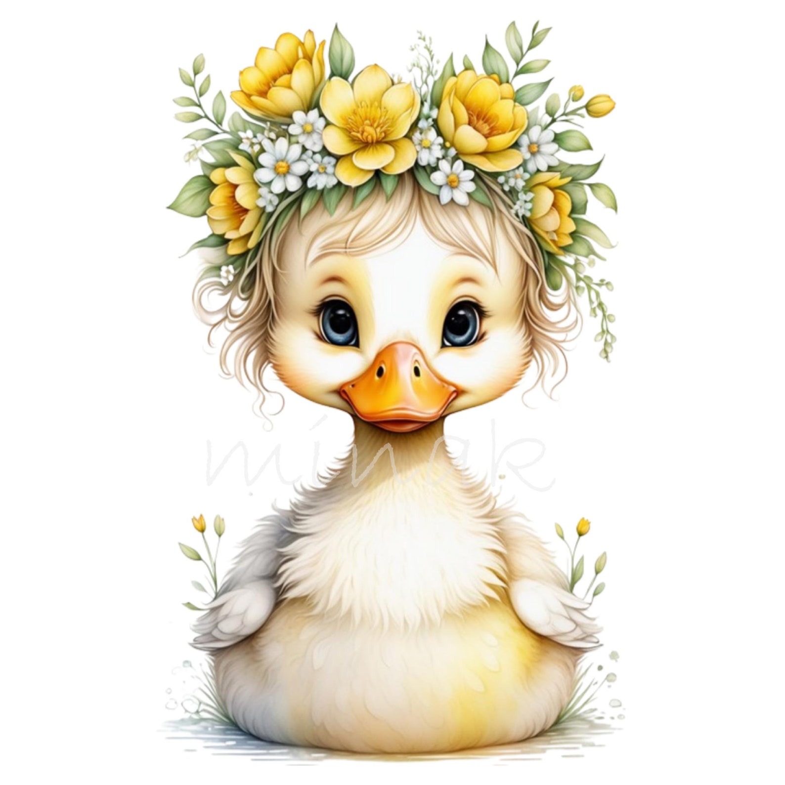 Duckling Clipart Bundle PNG, 12 Watercolor Baby Duck Clip Art ...