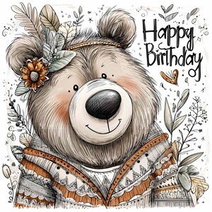 14 PNG Birthday Bear Clipart – Cute Animal PNG – Happy Birthday Sign ...