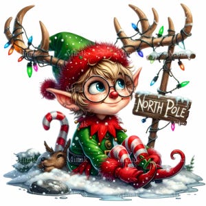15 North Pole Elf PNG Clipart | Festive Christmas Elf Illustration ...