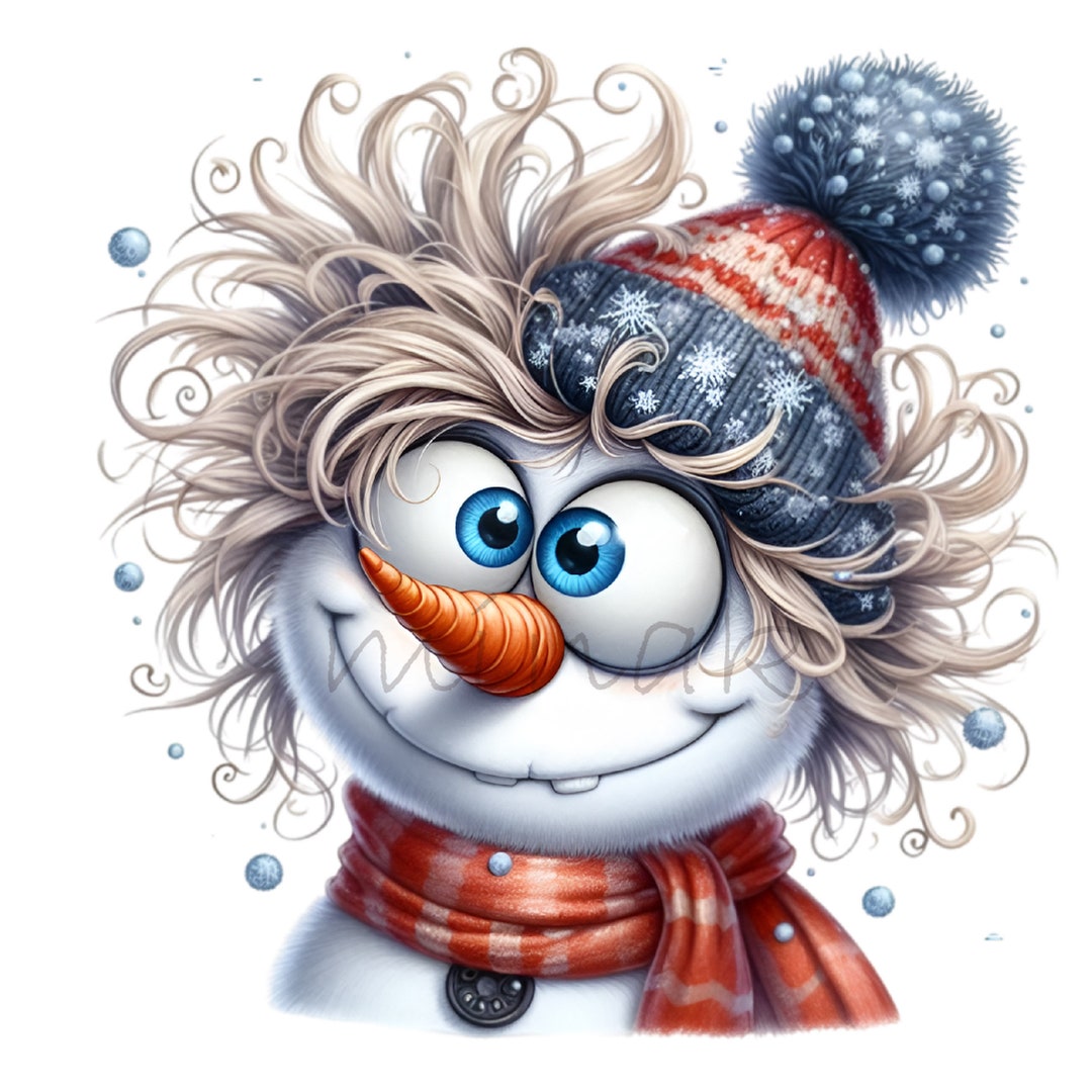 Funny Snowman Winter Hat 12 PNG Crazy Funny Kids Cartoon Illustration ...