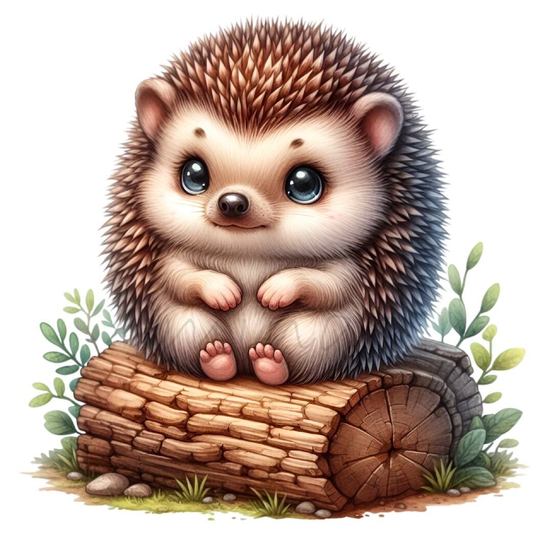 12 PNG Cute Woodland Hedgehog Clipart - Baby Animal PNG - Nursery Wall ...