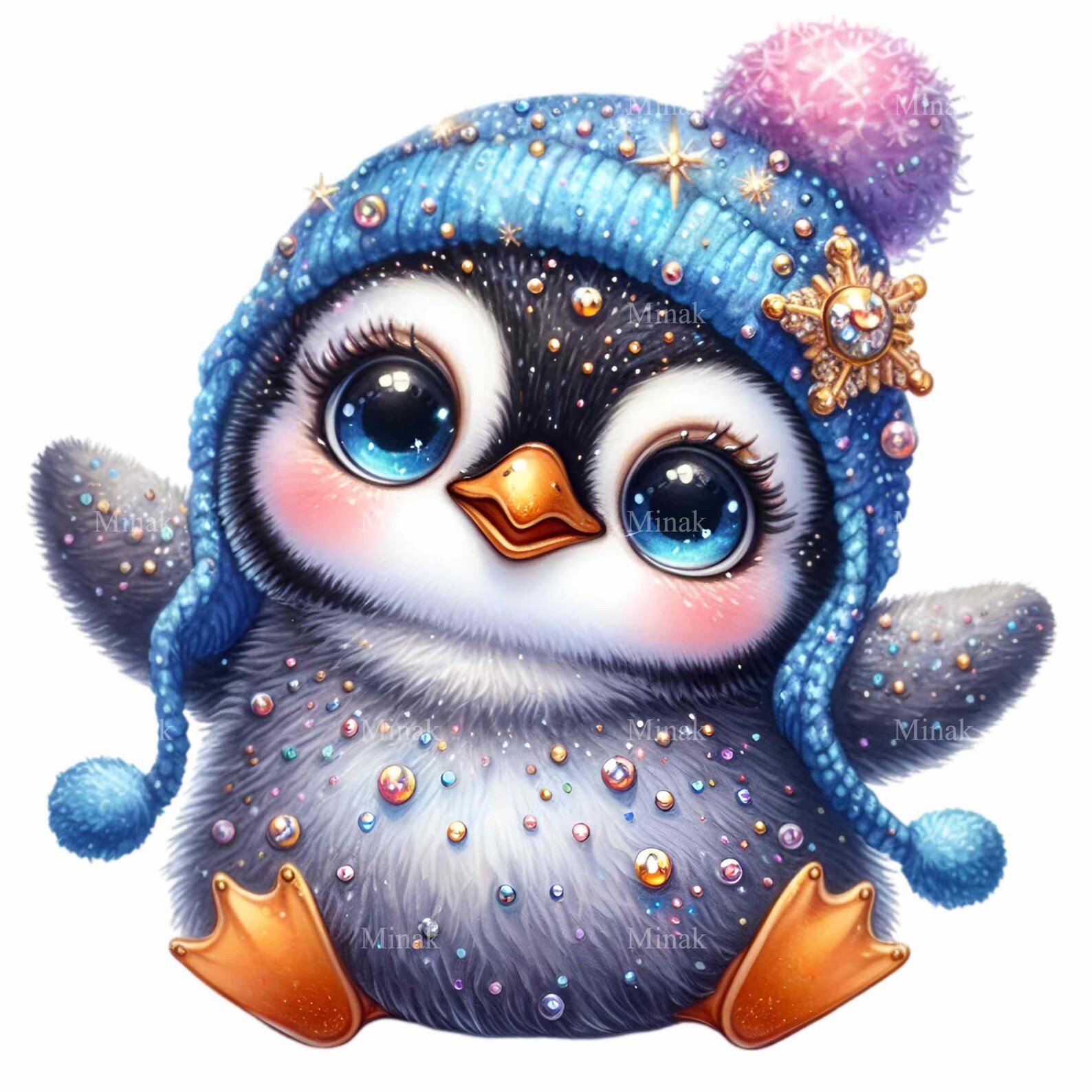 15 PNG Winter Penguin Clipart – Cute Penguin PNG – Snowy Bird Art for ...