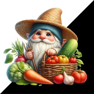 Garden Gnome PNG, Vegetables Clipart, 10 PNG Gardener Clip Art ...