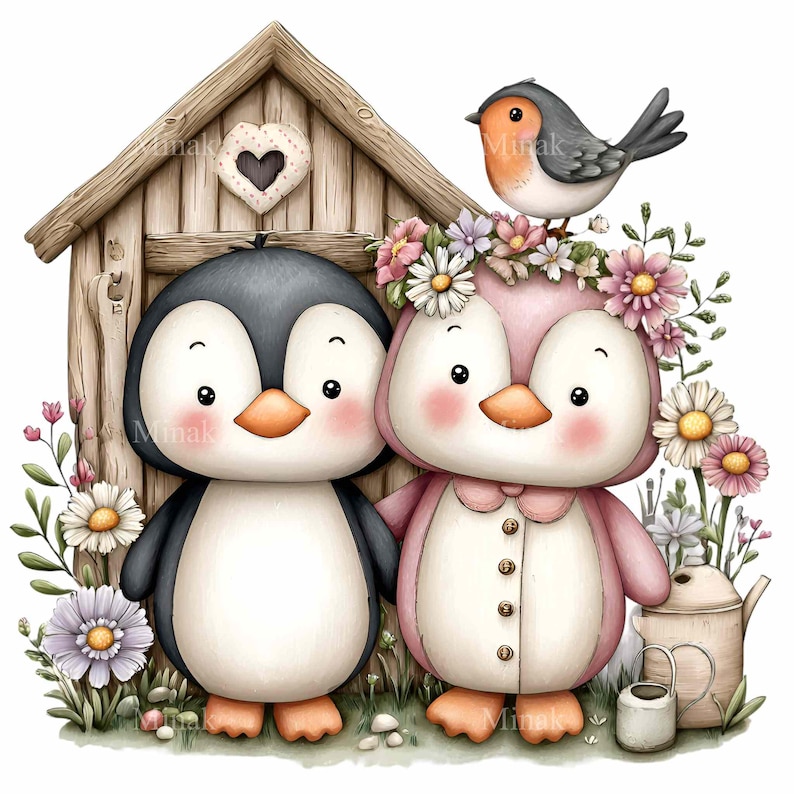 16 PNG Penguin Couple Clipart – Cute Penguins PNG – Love Animal for ...
