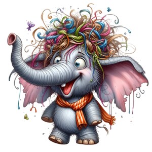 15 PNG Rainbow Elephant Clipart - Cute Animal Illustration - Kids Party ...