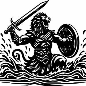 6 SVG Gladiator Warrior SVG Cut File – Sword & Shield Fighter Clipart ...