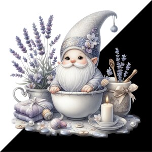 Spa Clipart, Gnome Clip Art, 14 PNG Pampering Bath Party Watercolor ...