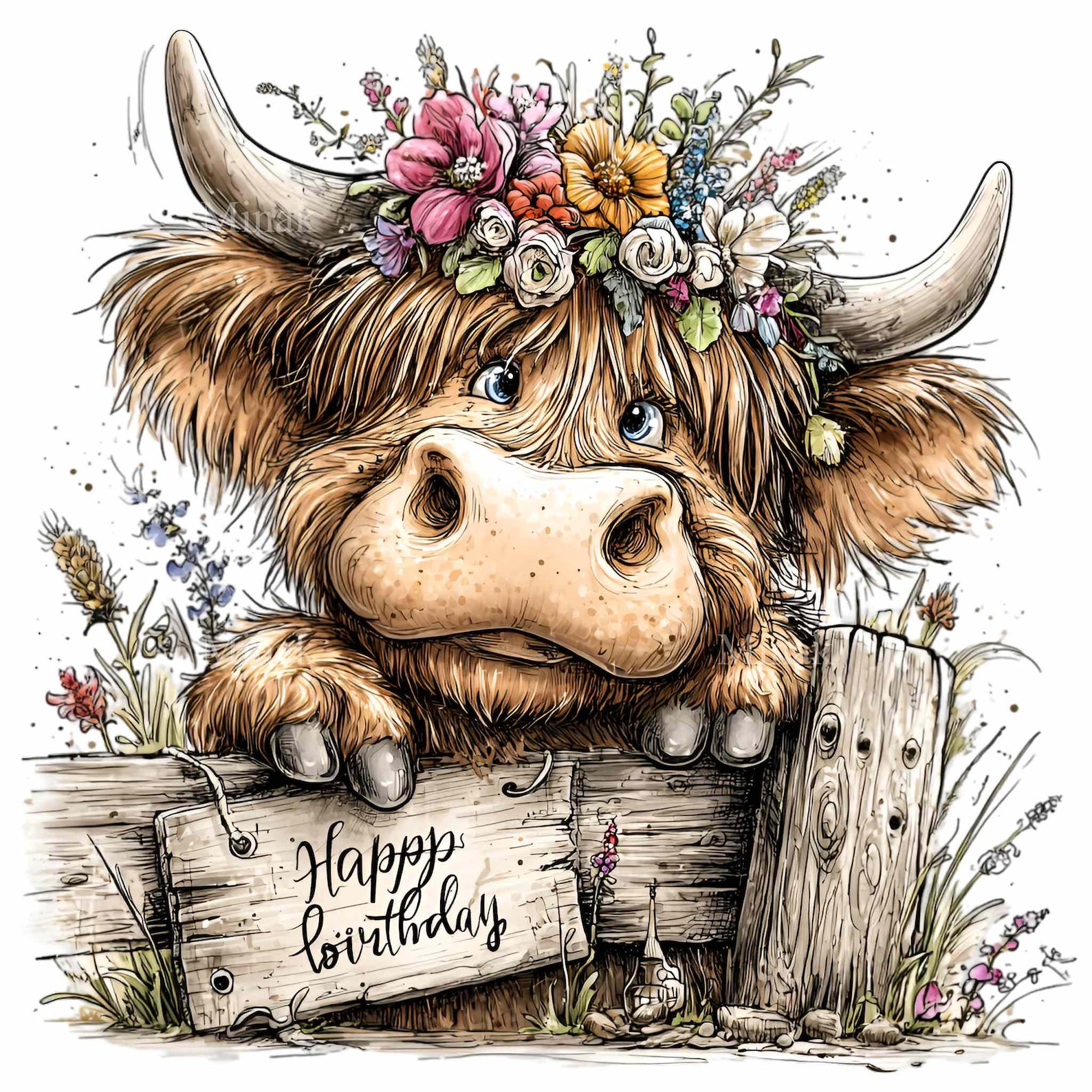 12 PNG Birthday Calf Sign – Funny Baby Cow PNG Clipart – Highland Cow ...